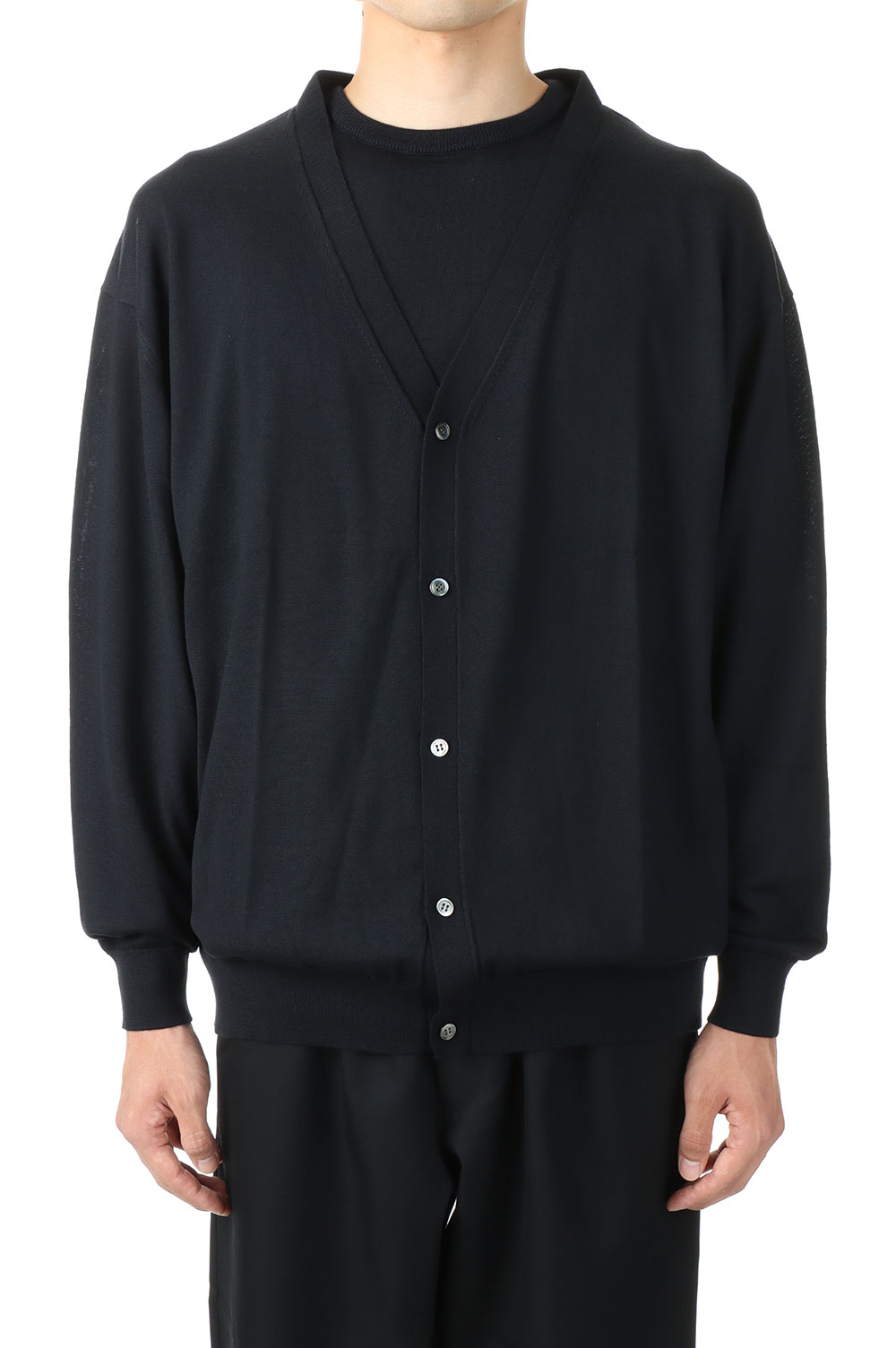 High Gauge Knit Cardigan - BLACK (GM223-80119B) | セレクトショップ ...