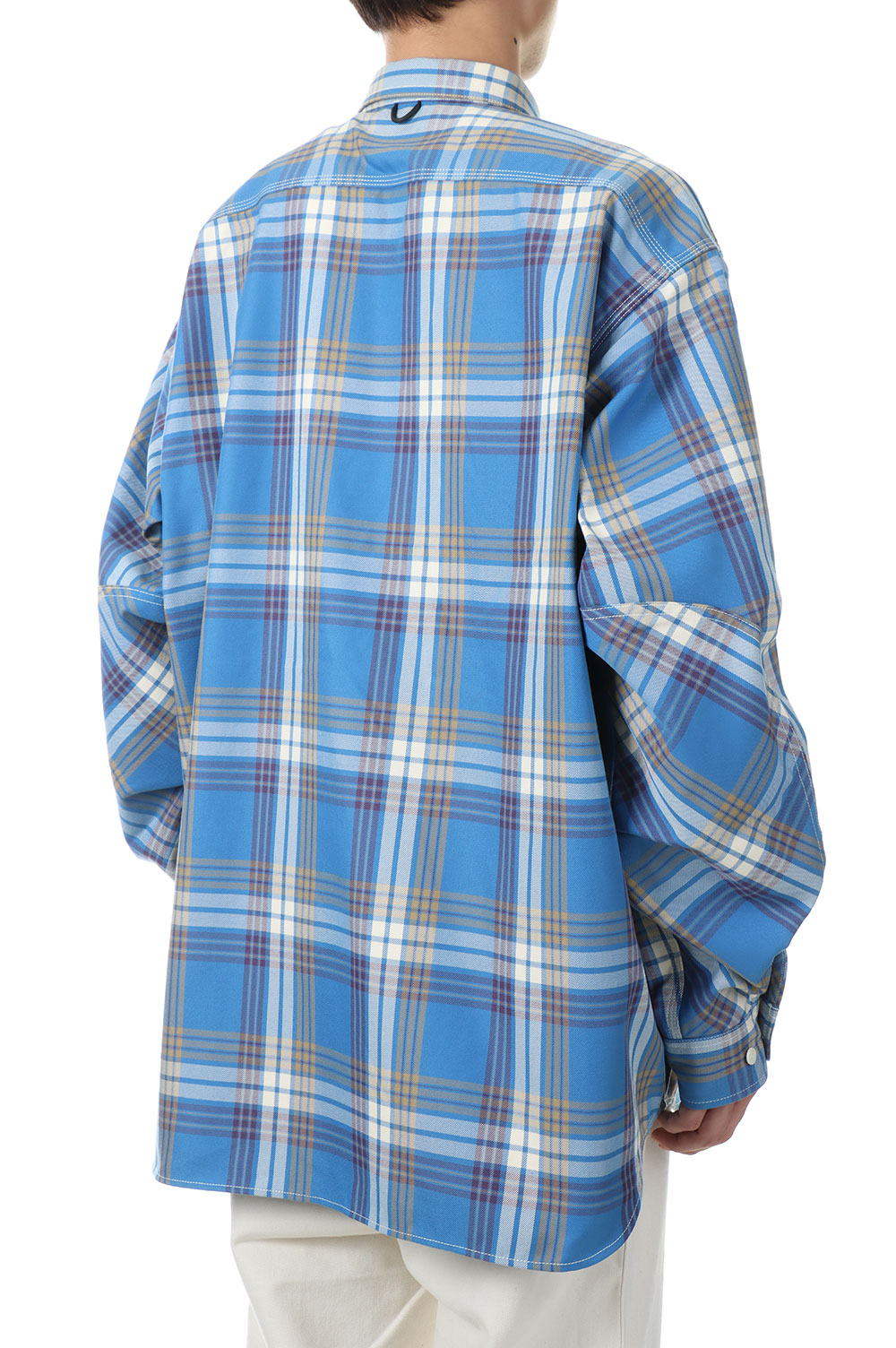 TECH ELBOW PATCH WORK SHIRTS FLANNEL - BLUE CHECK (BE-87023) | セレクトショップ ...