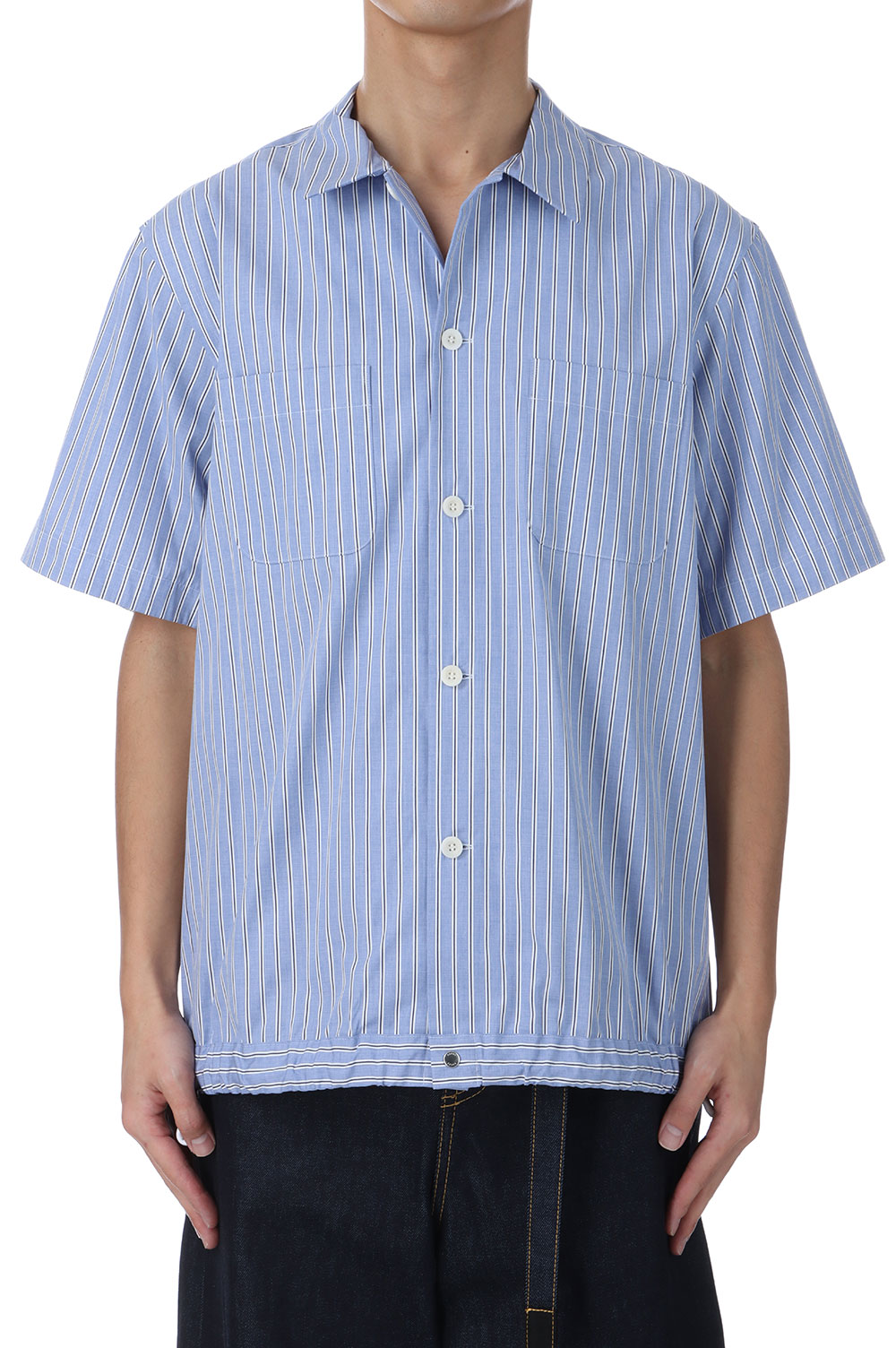 Cotton Poplin Shirt - L/BLUE STRIPE 458 (SCM-217) | セレクトショップ ...