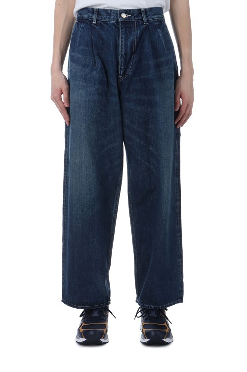 Selvage Denim Two Tuck Pants - INDIGO_DARK FADE (GU251 Selvage Denim Two Tuck Pants - INDIGO_DARK FADE (GU251
