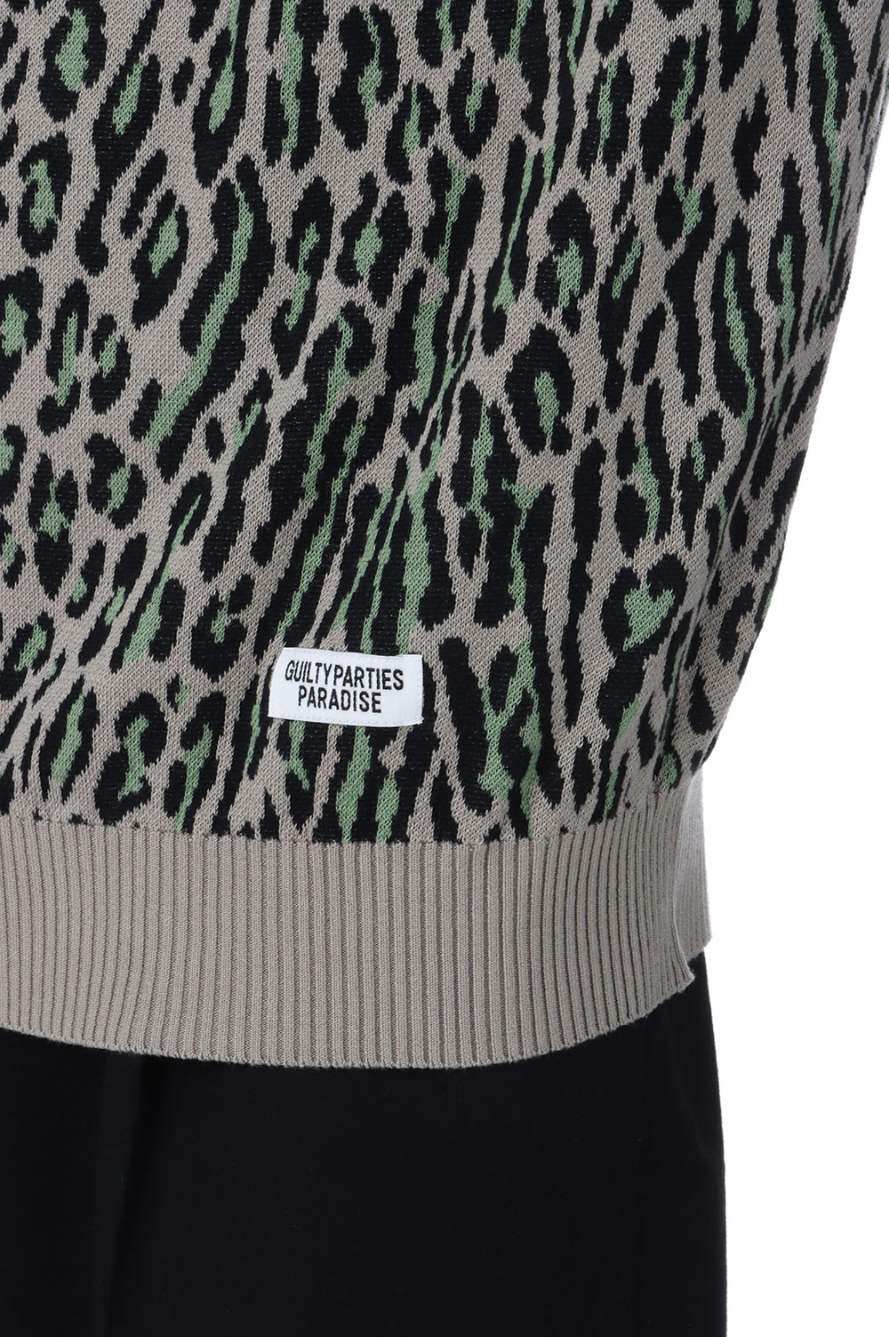LEOPARD KNIT POLO SHIRT ( TYPE-2 ) / GRAY (25SS-WMK-KN23) | セレクトショップ｜DeepInsideinc.com Store
