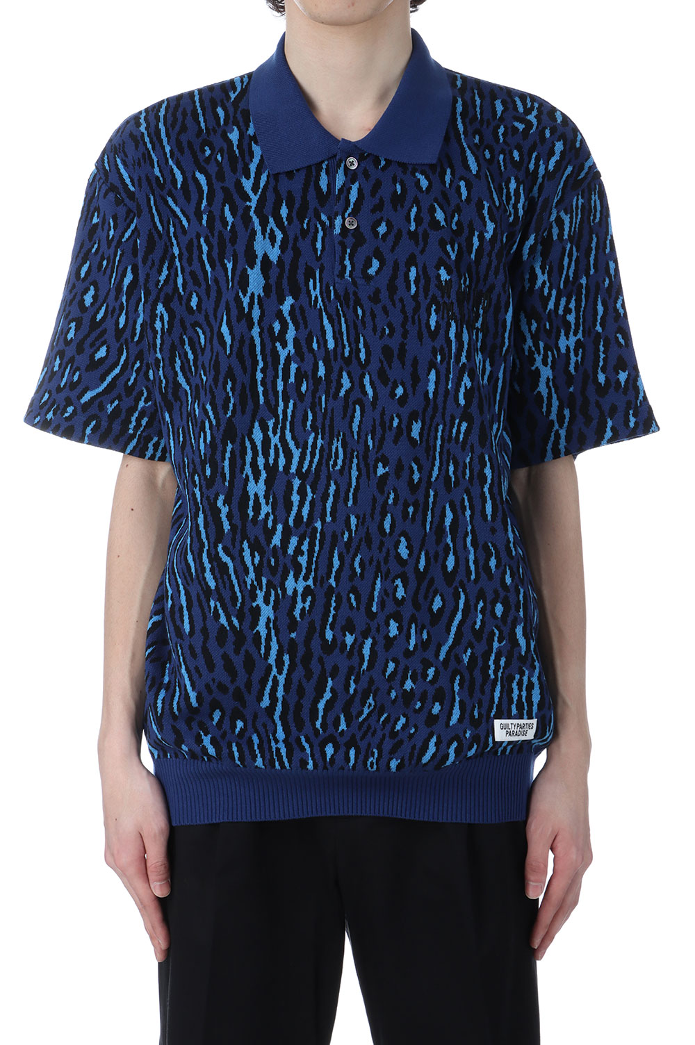 LEOPARD KNIT POLO SHIRT ( TYPE-2 ) / NAVY (25SS-WMK-KN23) | セレクトショップ｜DeepInsideinc.com Store