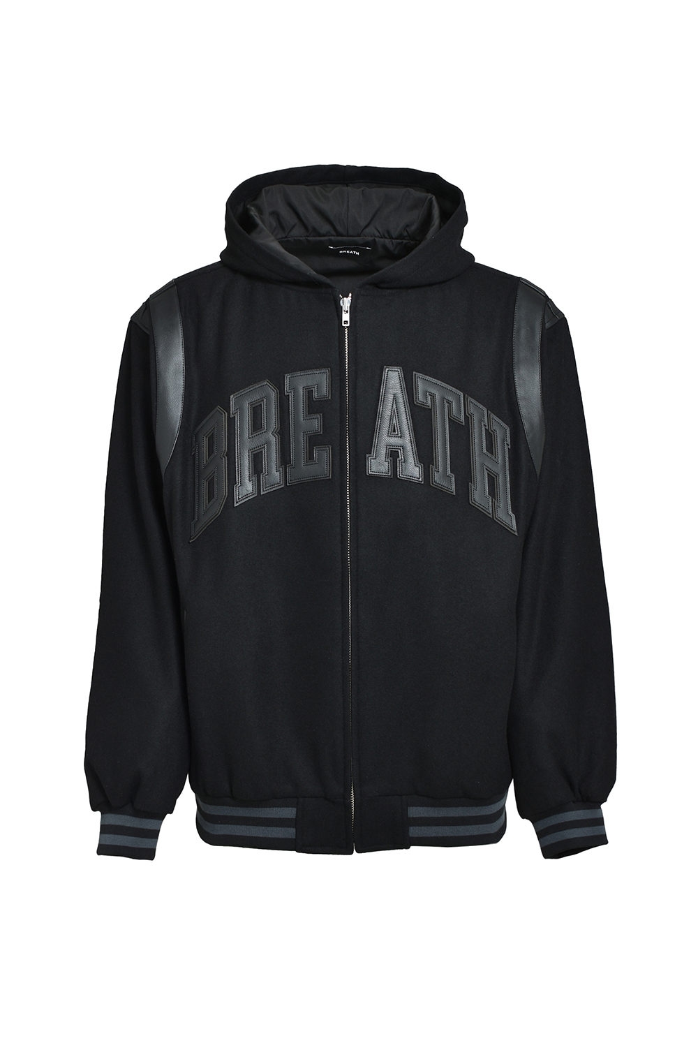 ARCH LOGO HOODED VERSITY JACKET / BLACK BLACK (BR25AW-O0007) | セレクトショップ ...