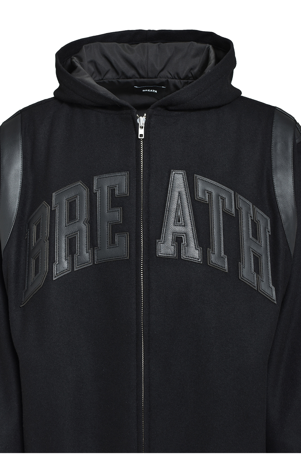 ARCH LOGO HOODED VERSITY JACKET / BLACK BLACK (BR25AW-O0007) | セレクトショップ ...