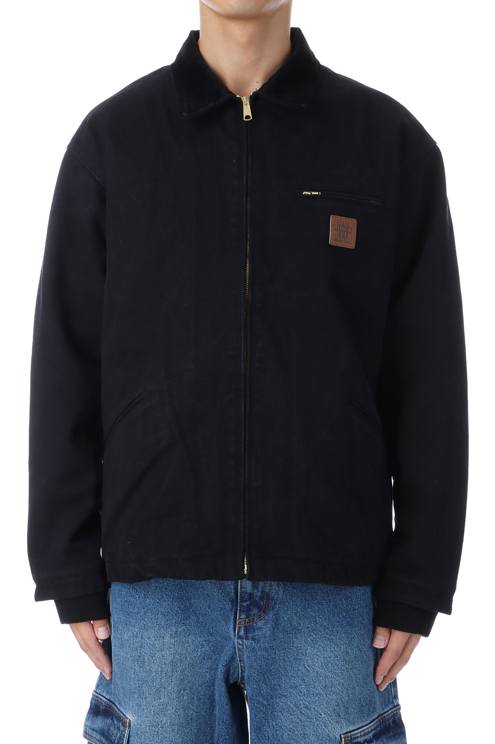 LEATHER PATCHED DUCK JACKET - BLACK (BEPFW25OT03) | セレクトショップ ...